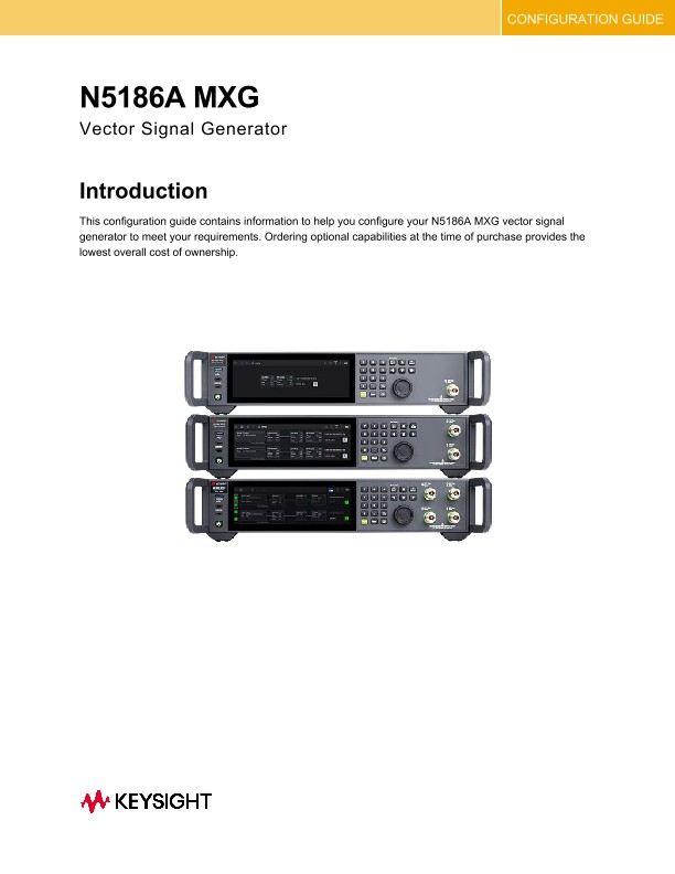 N5186A MXG Vector Signal Generator PDF Asset Page | Keysight